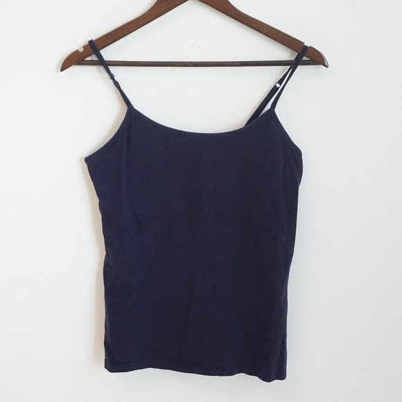Hanes | Tops | Hanes Shelf Bra Navy Blue Cami Large | Poshmark